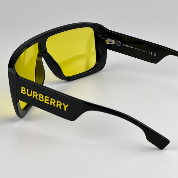 Burberry | Accessories | Burberry Be44u 300185 Sunglasses Black Yellow Shield Unisex Be 4401u ...